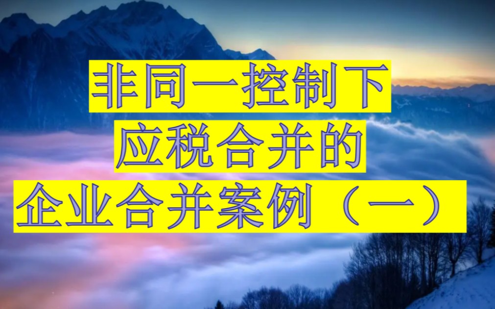 非同一控制下应税合并的企业合并案例(一)