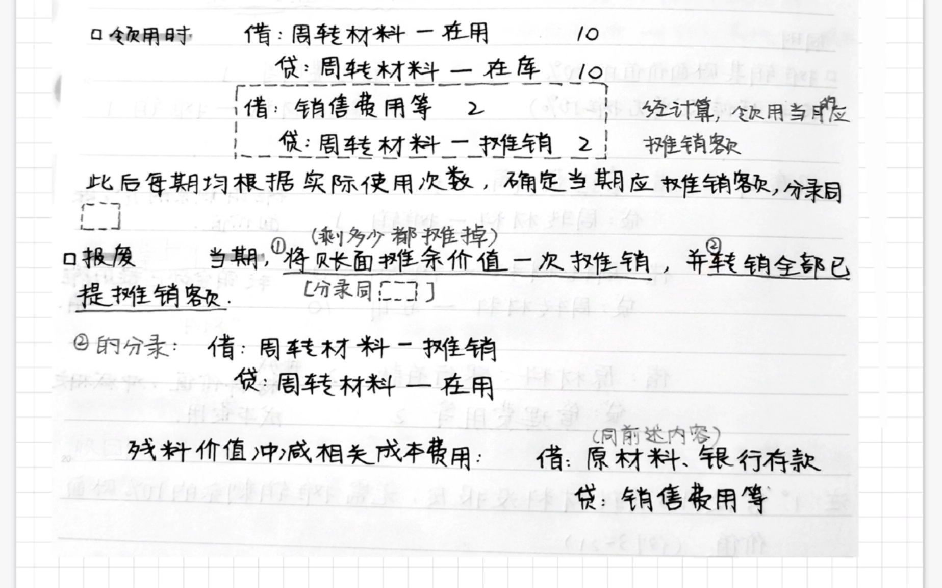 【中级财务会计】周转材料的摊销方法(一次转销法,五五摊销法,分次...