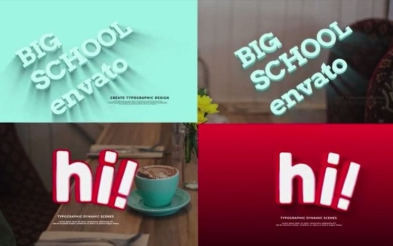 PR模板-3D排版场景18个文字标题动画素材