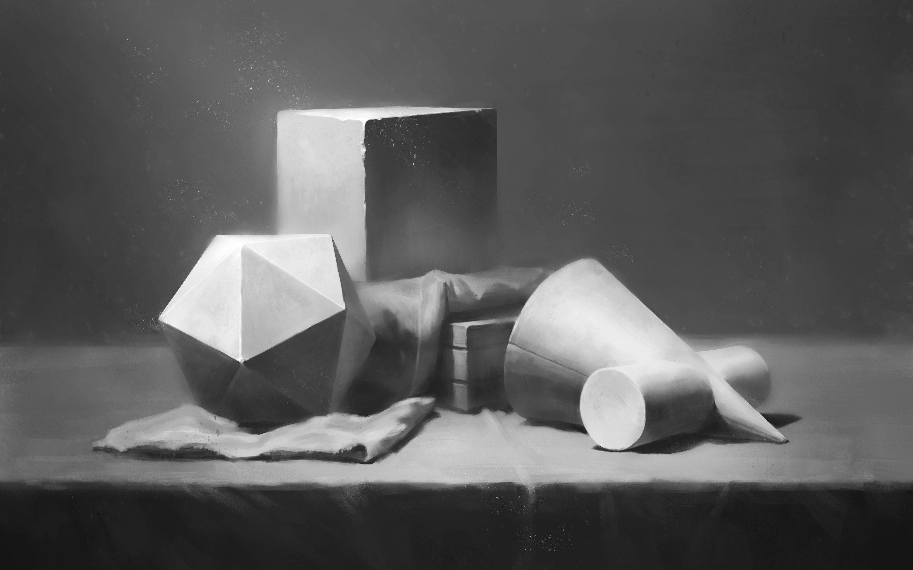 【素描静物】2小时板绘素描-几合体组合