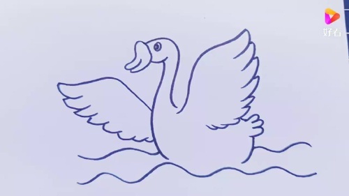 和孩子一起画可爱大白鹅,简笔画入门教程