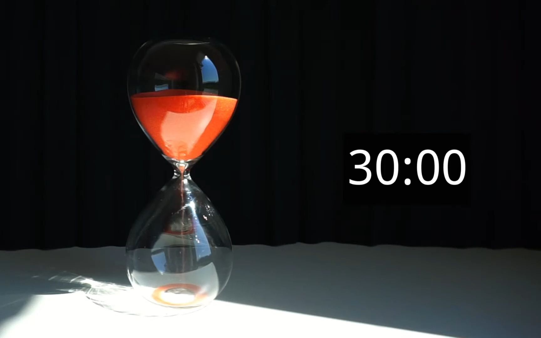 30分钟计时器,带数字计时的沙漏,流沙声,聆听时间的声音,放松助眠白...