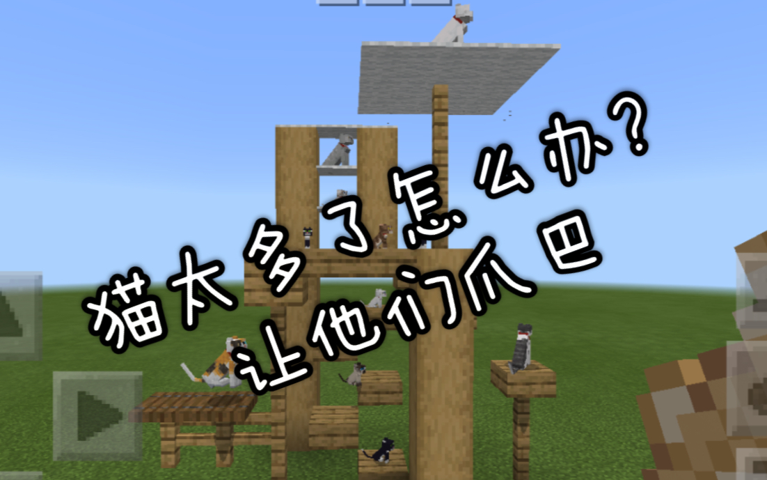【Minecraft】制作一个简单的猫爬架,傻子都能学会的那种