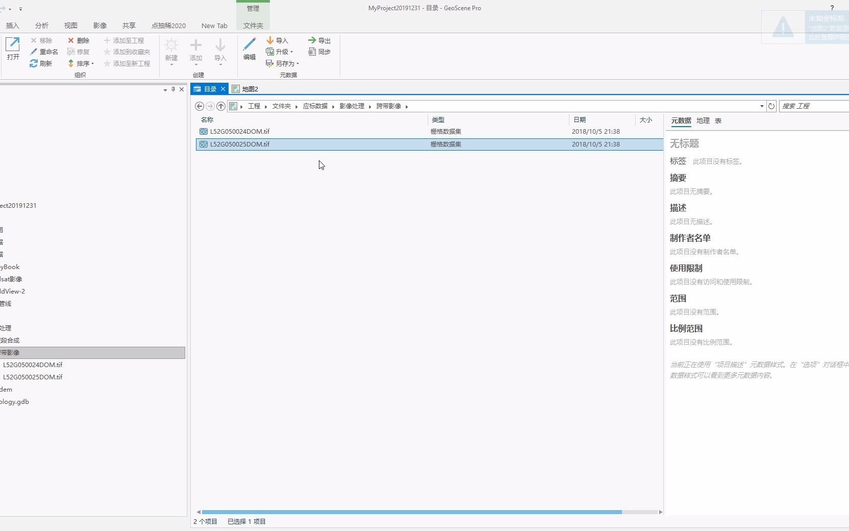 ArcGIS Pro 影像处理_重投影