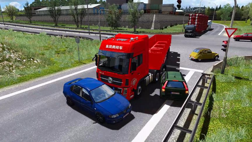 欧洲卡车模拟2:各种MOD,东风天龙横冲直撞!P2