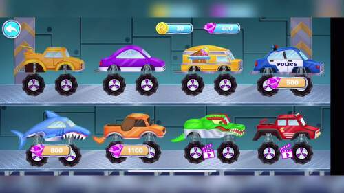 怪兽大脚卡车赛车游戏设冰淇淋怪物大脚车儿童早教益智动画