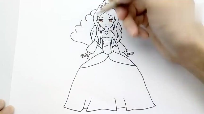 漂亮的芭比之森林公主简笔画,画法简单又实用小朋友都喜欢