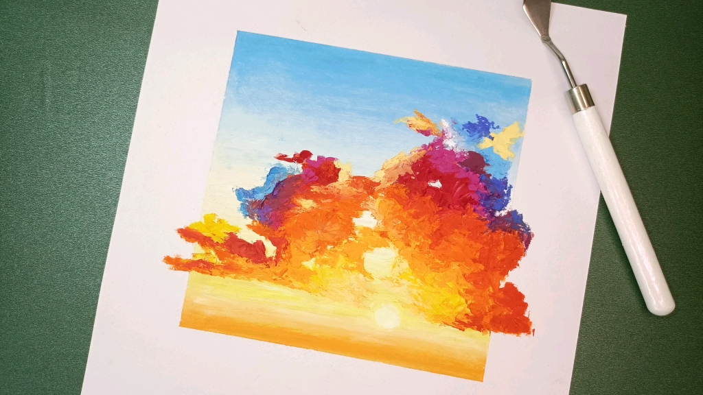 【油画棒】云朵风景绘画-降温了,送大家一朵温暖的云☁️