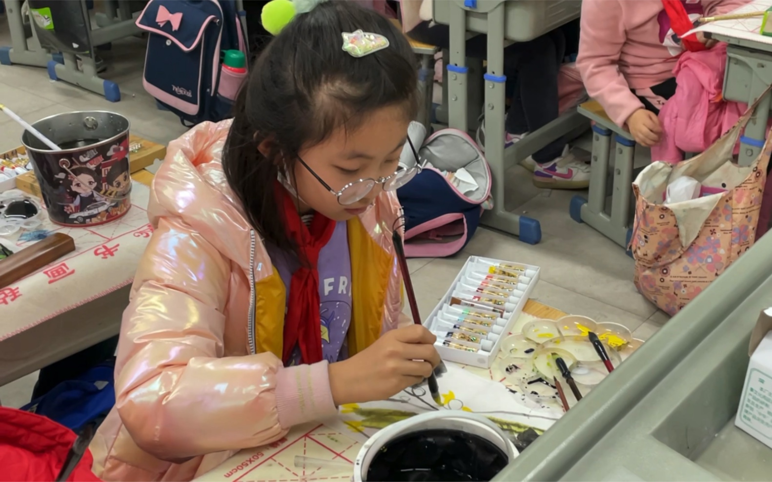 小学国画社团活动记录