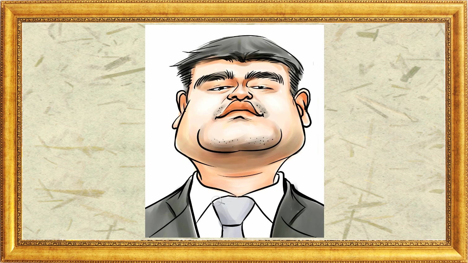 板绘姚明夸张幽默肖像漫画,感受下和站立的姚明对视的感觉!