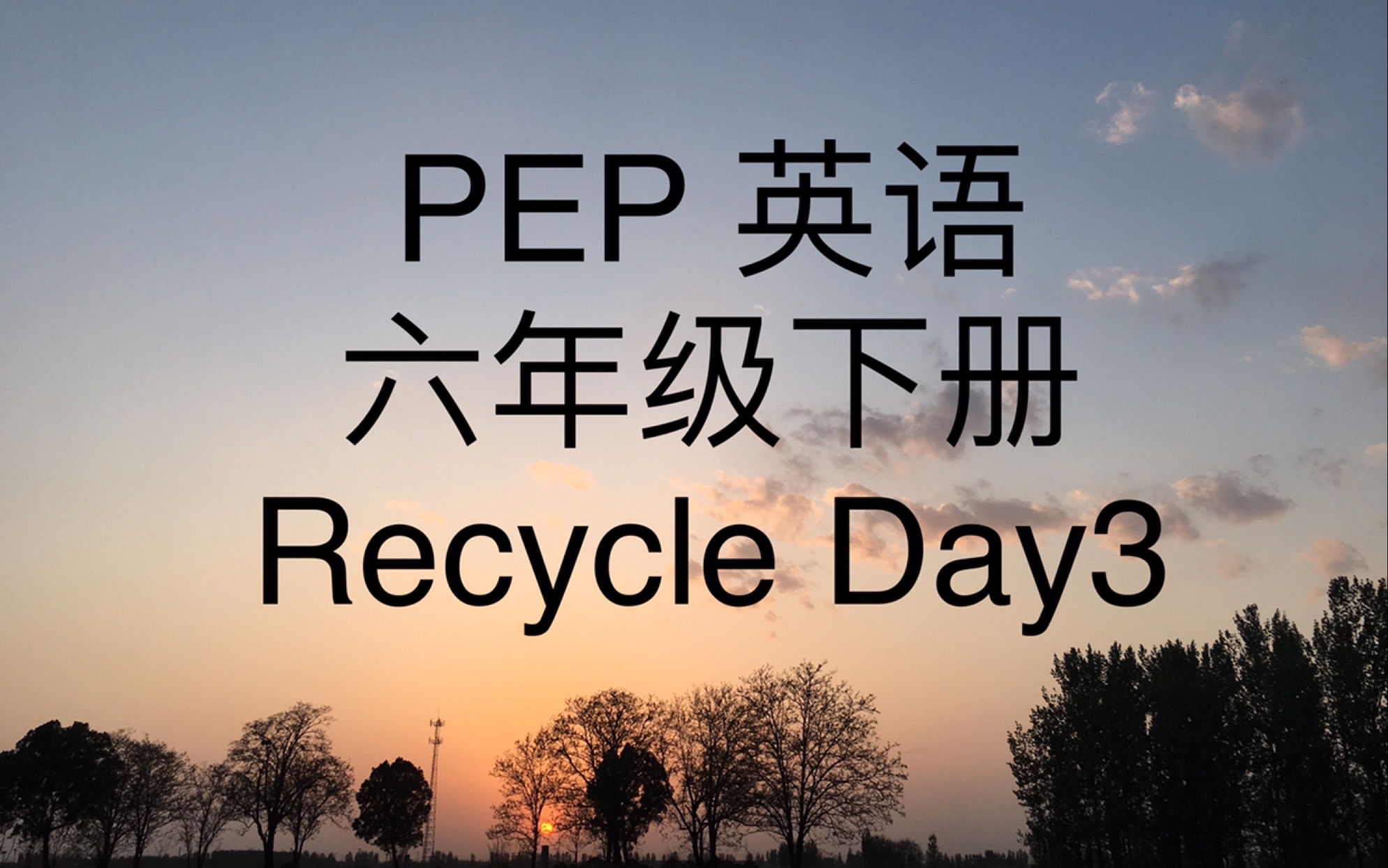 PEP人教版小学英语六年级下册Recycle Day3课本44页,内容讲解,知识...