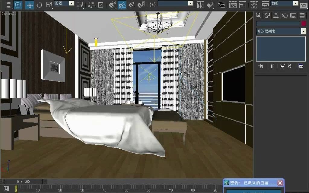 VR中文版教程卧室实例 002电视墙区域材质