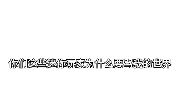 你们这次迷你玩家为什么要骂我的世界