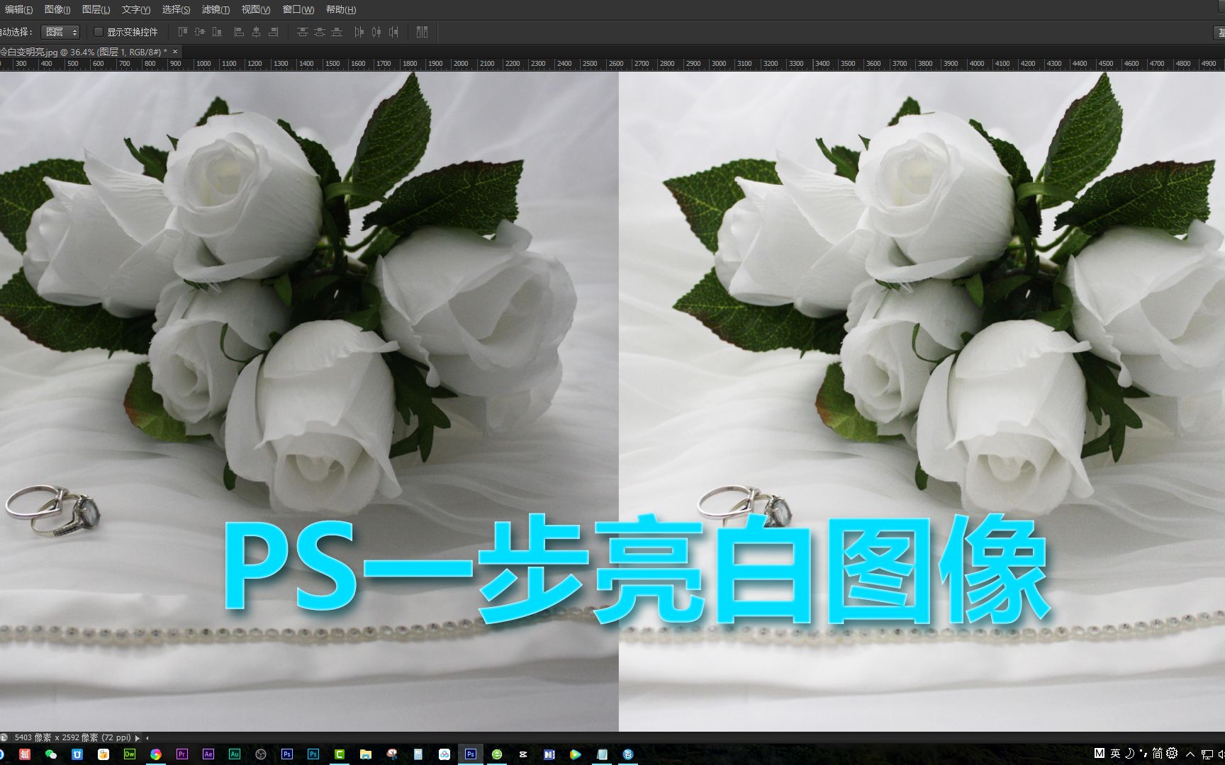 【PS调色教程】如何将偏灰暗冷白的照片调得明亮通透?ps一步亮白...