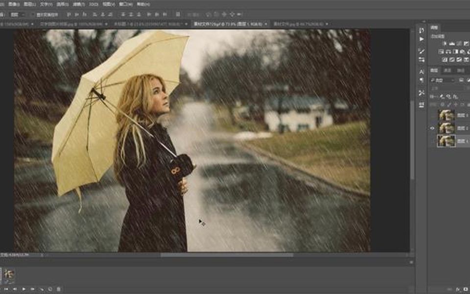 ps给照片制作下雨动画,ps帧动画学习,ps技能,ps怎么保存动画