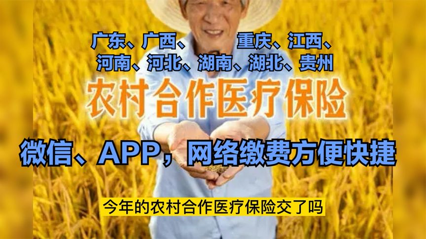 今年农村合作医疗保险交了吗?可以网络缴费了。缴费操作演示。