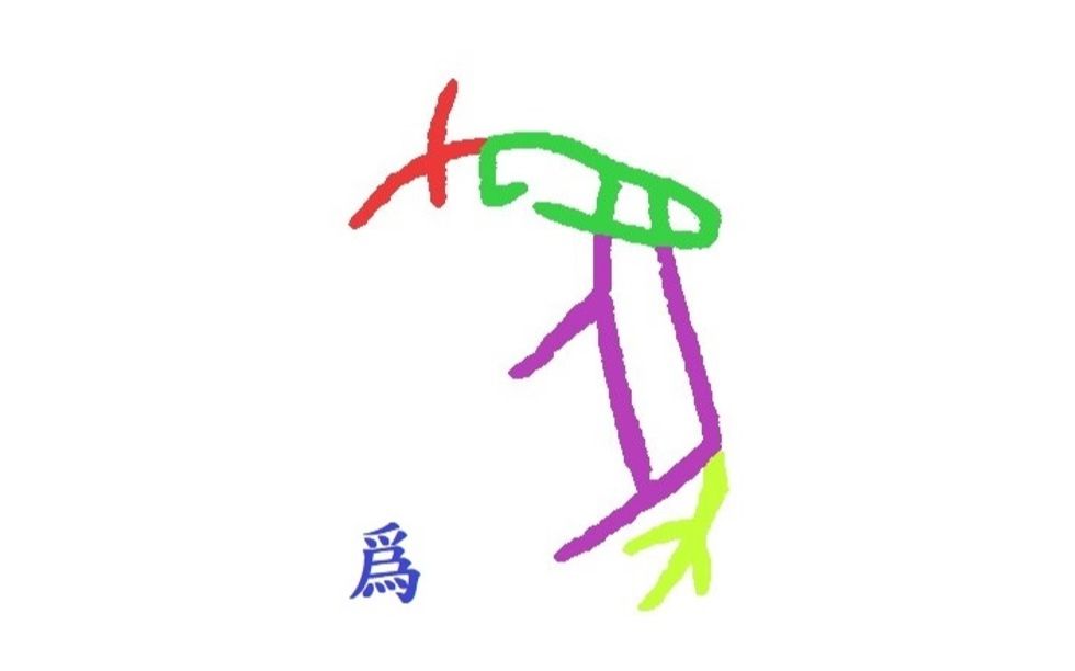 甲骨文动画:爲为01(内含〝爲为〞字甲、金、篆、隶、楷字形演变+...