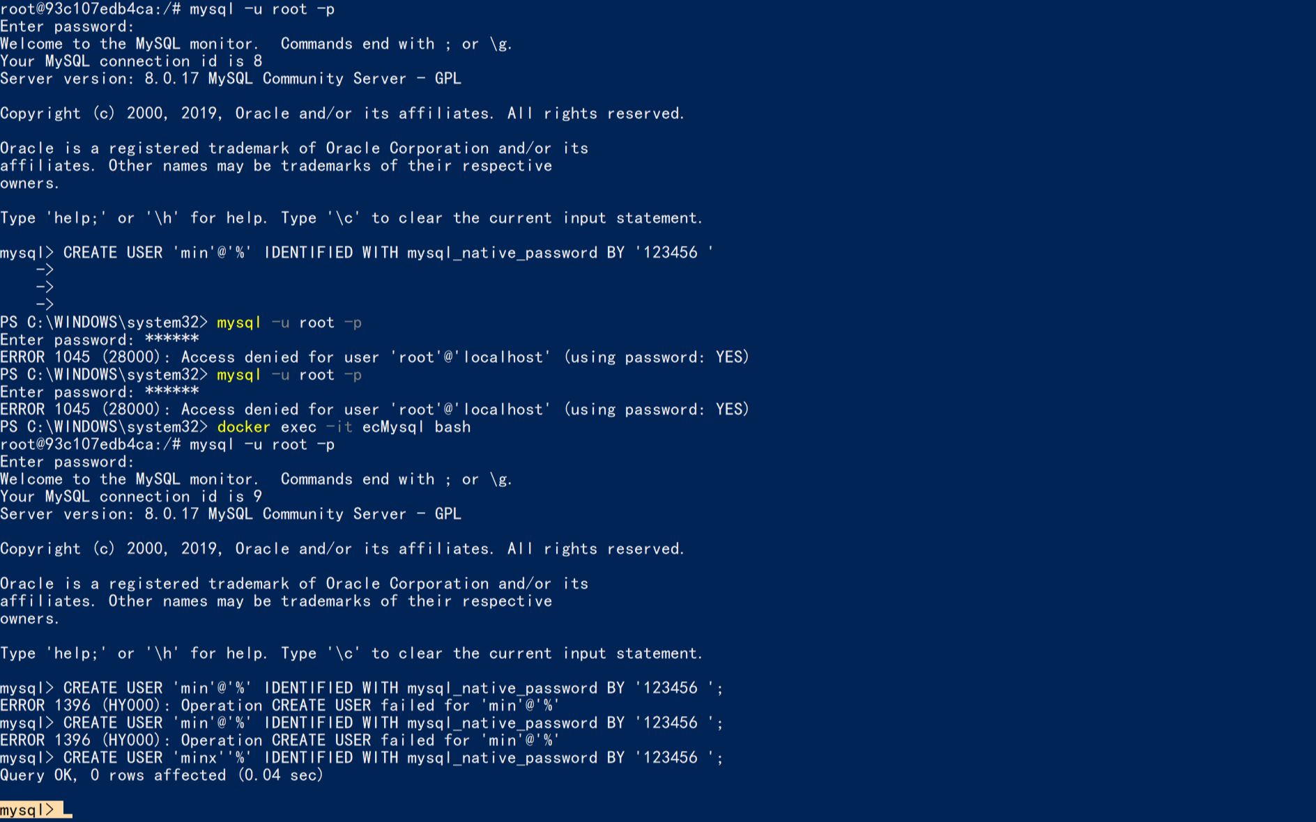 五分钟windows docker安装mysql