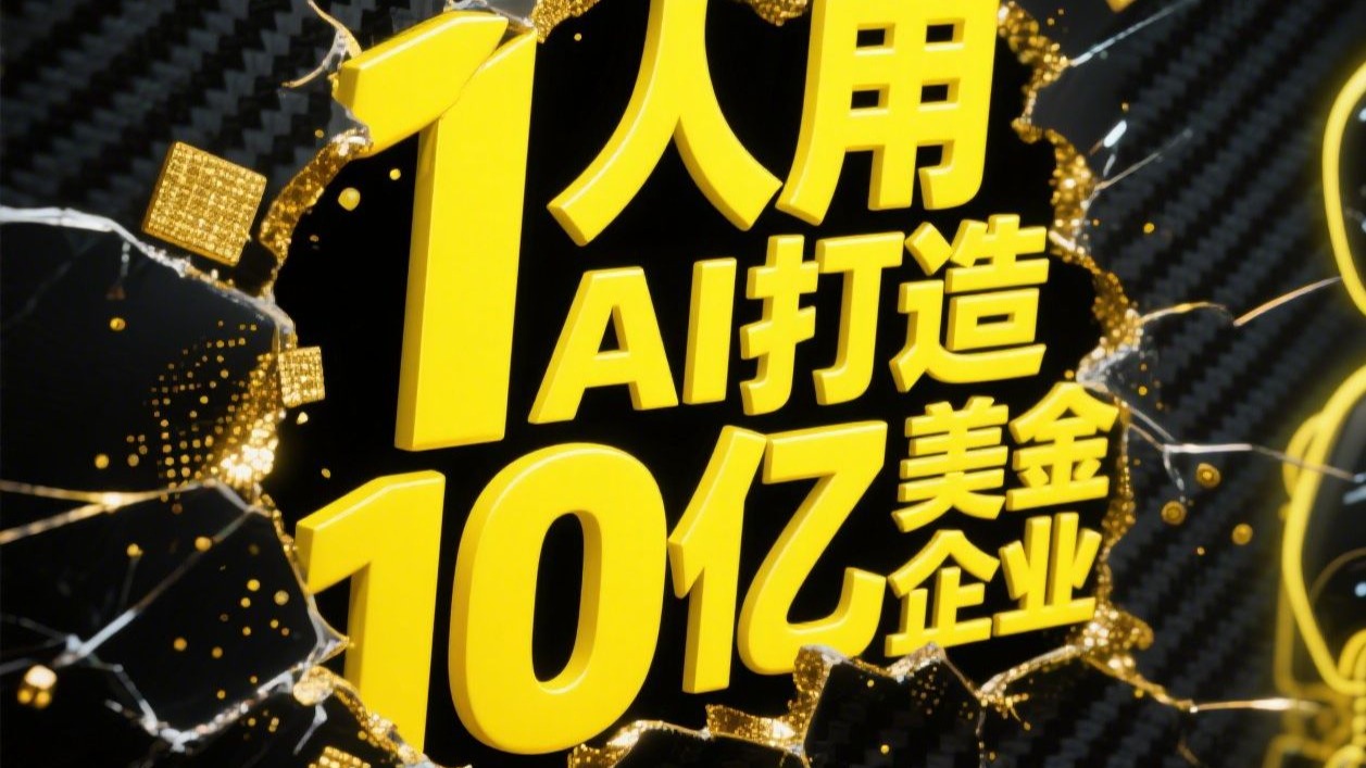 1人如何通过AI技术打造价值10亿美金的企业