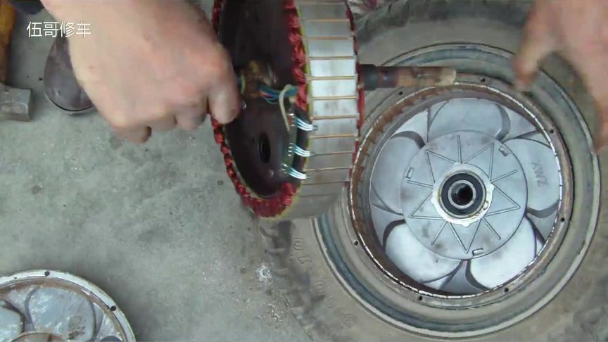 电动车电机轴承安装和电机组合