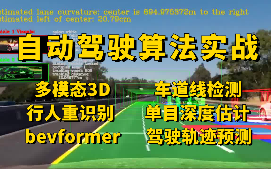 ...多模态3D目标检测、车道线检测、单目深度估计、行人重识别、驾驶...