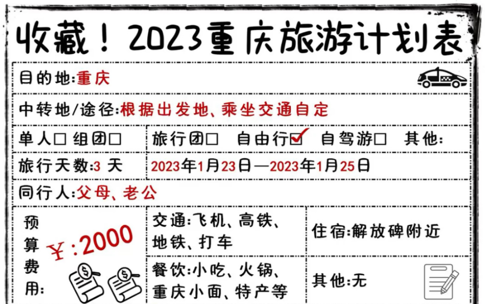 破防了❗️2023重庆旅游计划表怎么没早点发现新的一年来了,2023年...