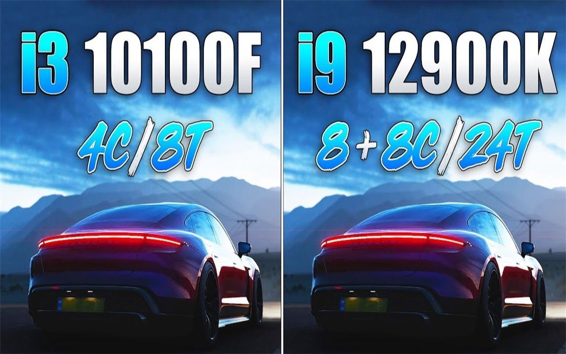 【Win10系统】i3-10100F vs i9-12900K CPU对比(4K分辨率测试,显卡...