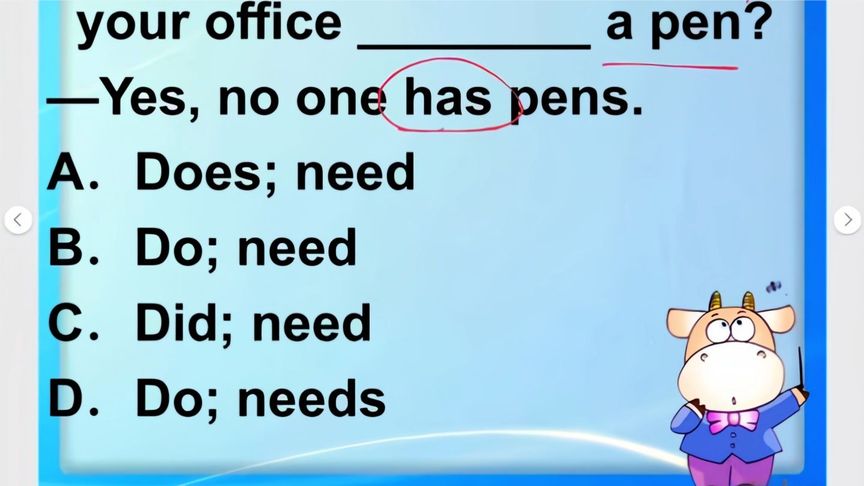 小学初中英语语法一般现在时讲解,everyone做主语谓语和疑问用法