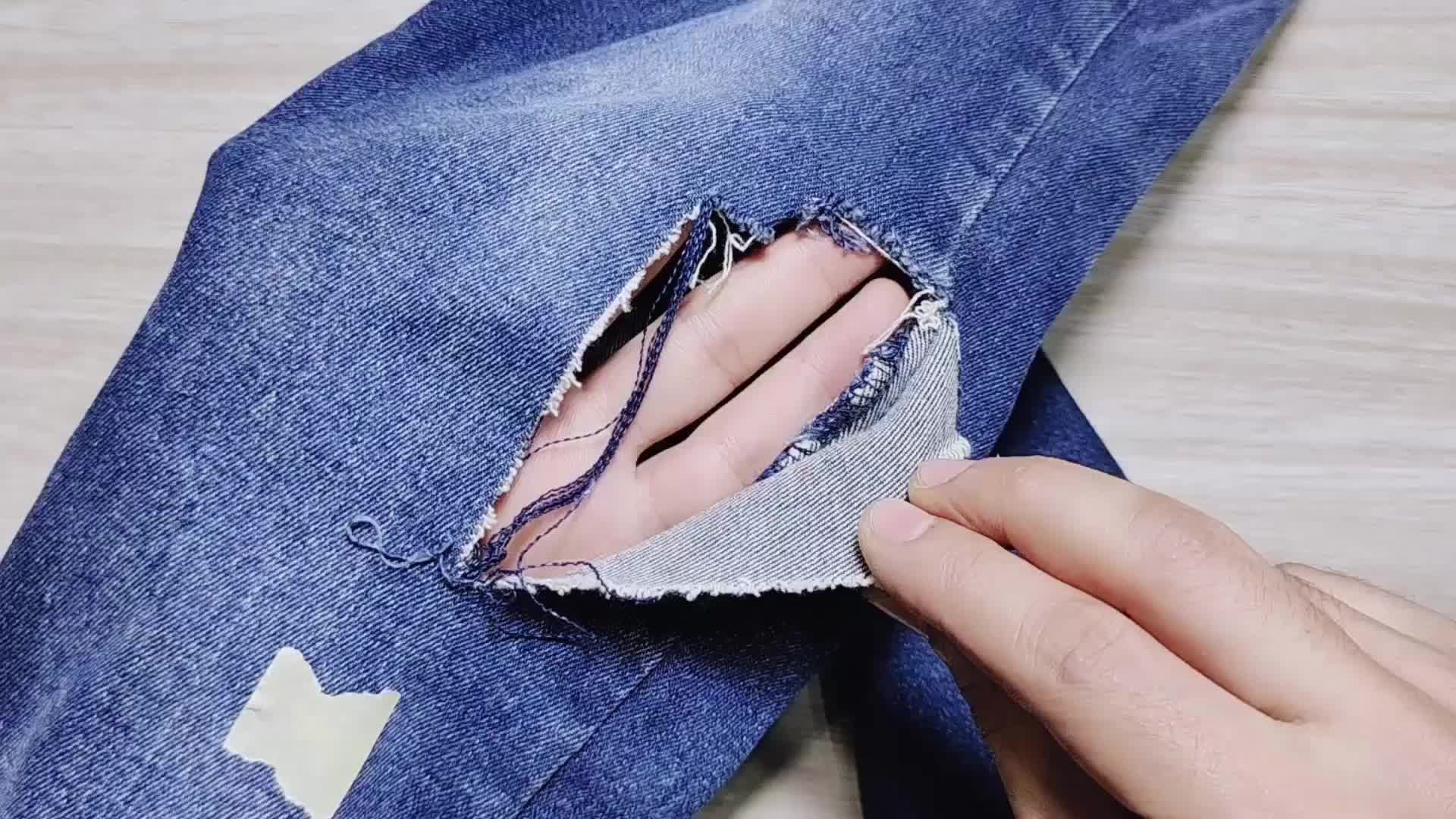 无痕修复牛仔裤的技术,学会这个方法可以将破洞的牛仔裤修复如新