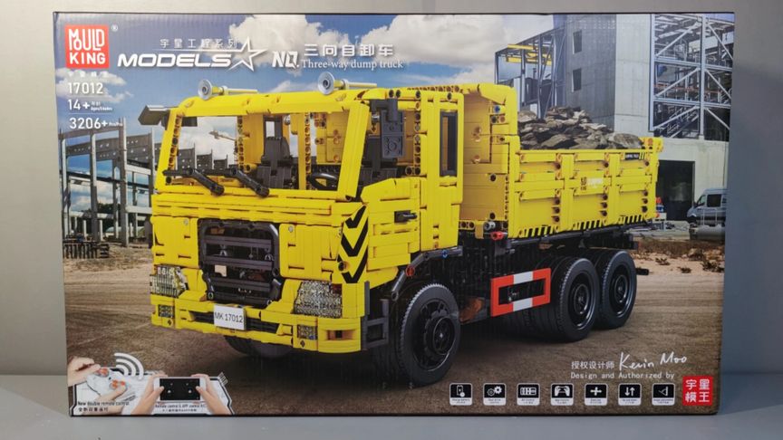 【拼装积木】工程车系列-宇星模王17012三向自卸车遥控模型开箱