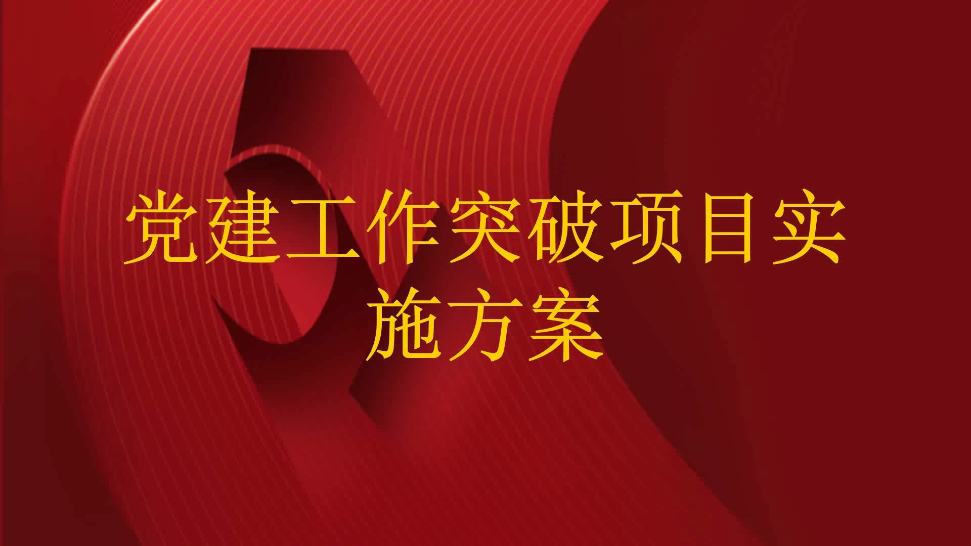 党建工作突破项目实施方案