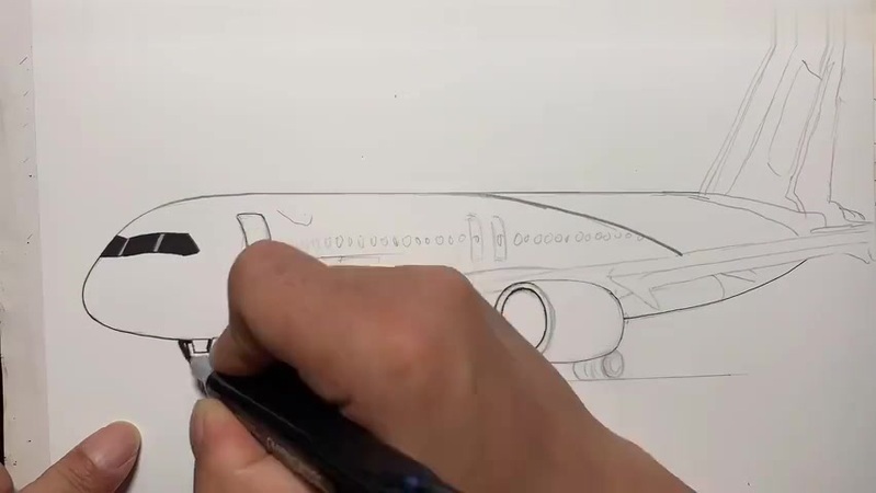 画一架国产C919飞机