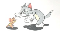 手绘猫和老鼠动画片段, 简笔画汤姆和杰瑞, 你喜欢吗?