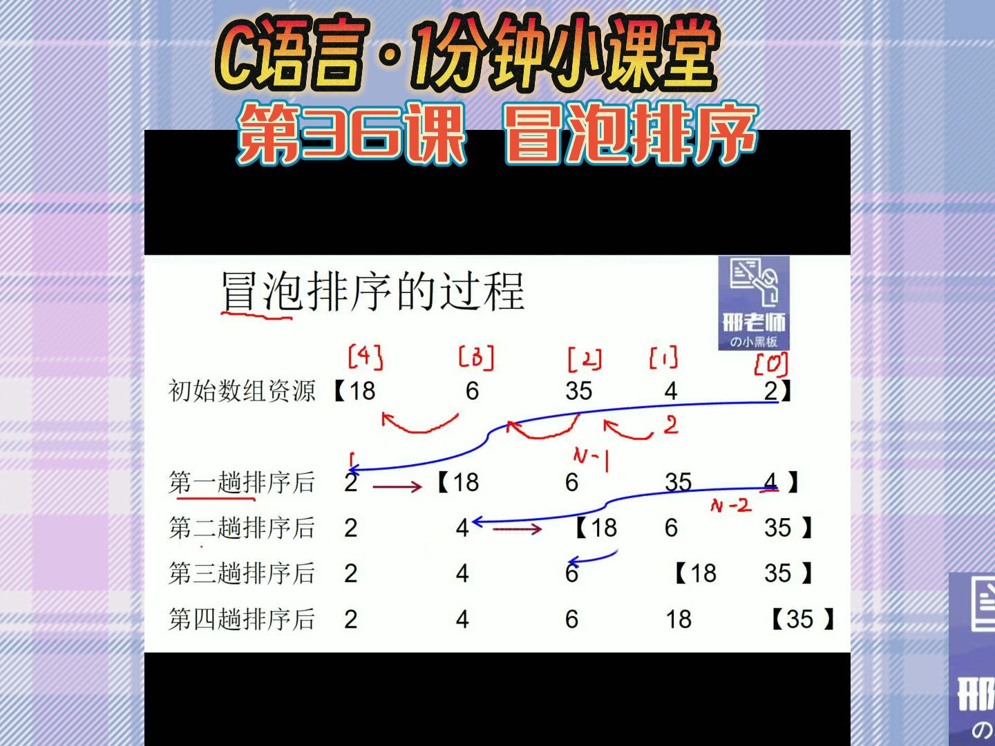 C语言1分钟小课堂 第36课 冒泡排序 排序经典算法 几分钟手把手编程...