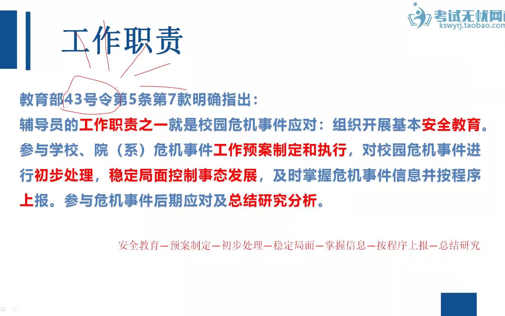 高校辅导员备考学习之校园危机事件处理与案例分析专题精讲