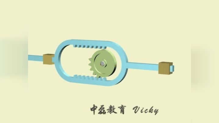 不完全齿轮齿条机构 趣味动画演示