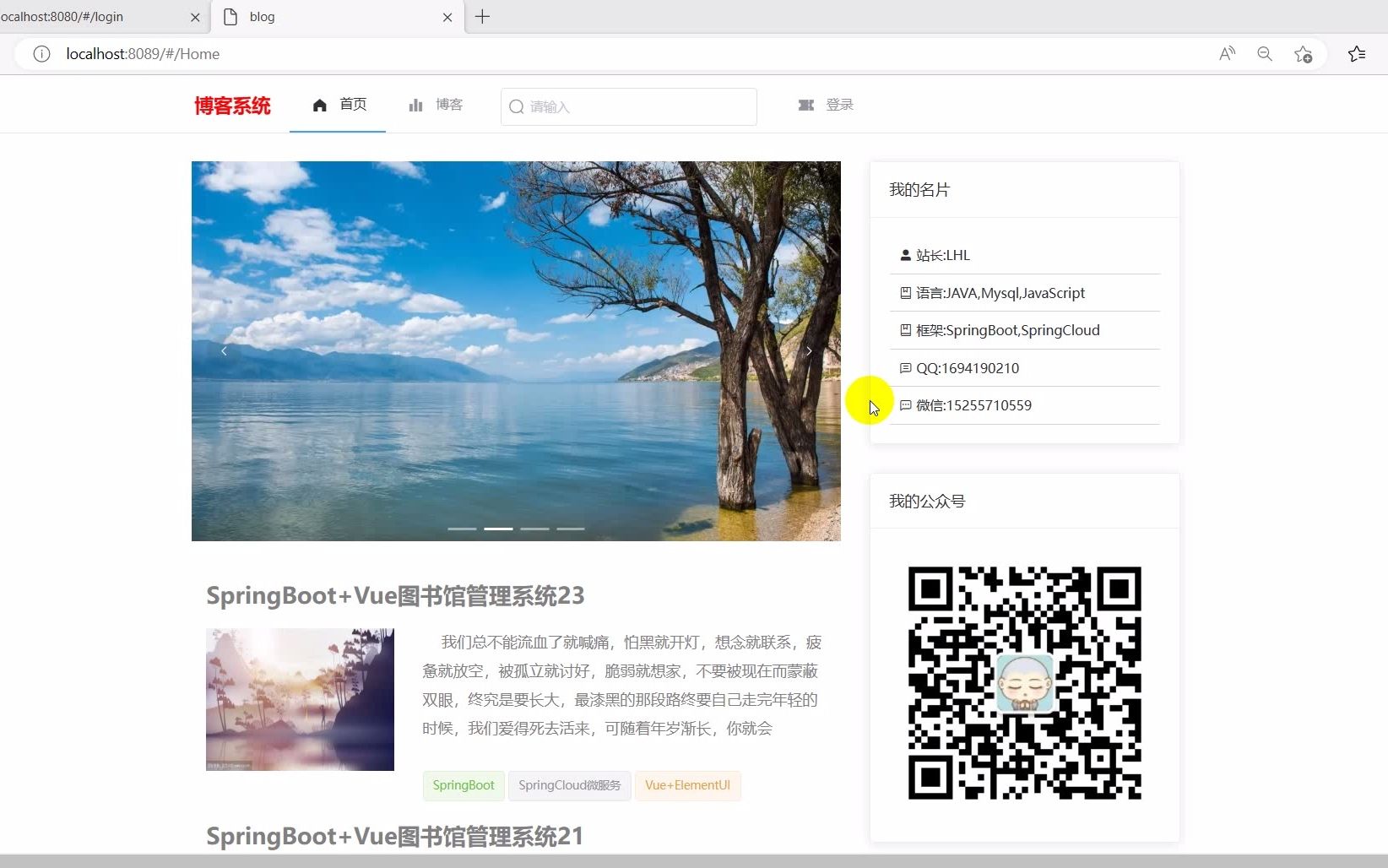 SpringBoot+Vue个人博客系统