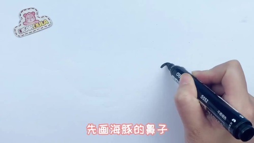 海豚简笔画如何画,简单的幼儿园绘画