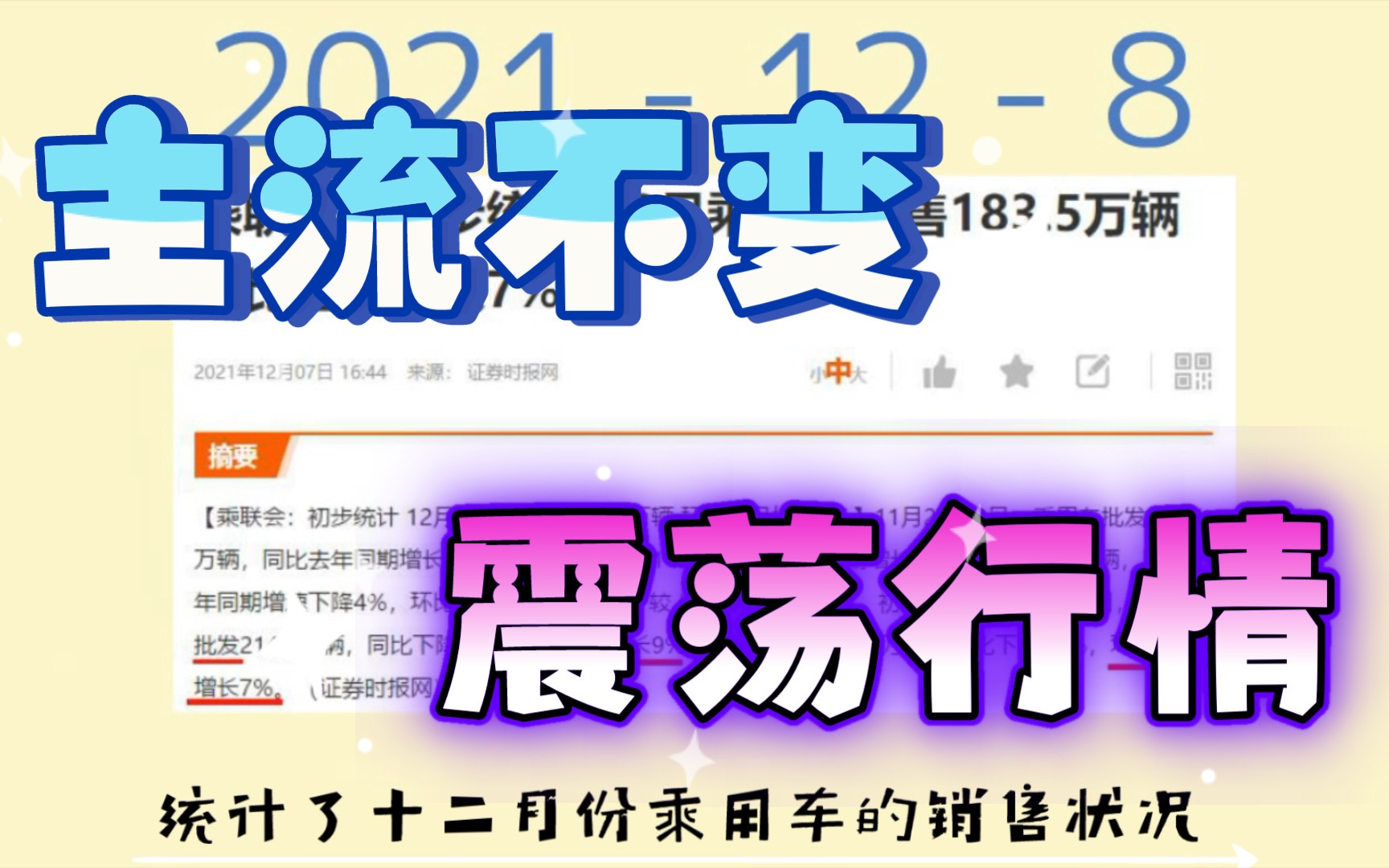 【阅鑫早知道 12.8】投资新闻要闻 汽车 芯片 半导体 上证50 创业板 震荡