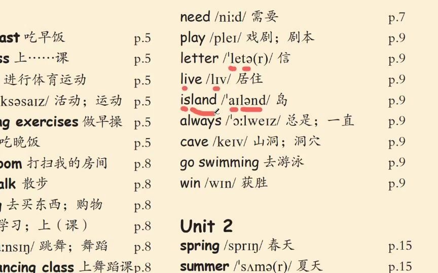 五年级下册英语单词朗读和讲解,简单又实用的课堂