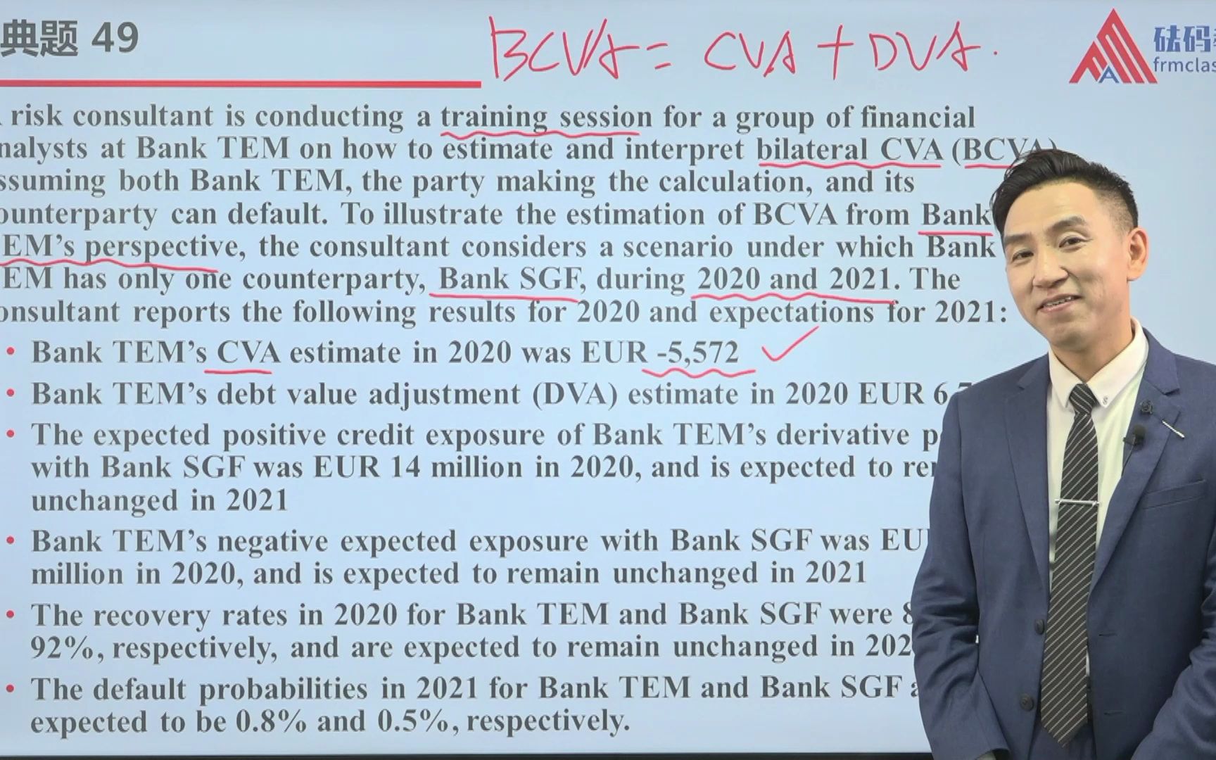 FRM P2重要考点——CVA的Zhen题讲解