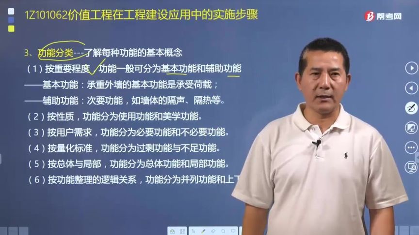 梅世强老师讲在分析价值工程时产品的功能分类可以从哪些角度分?