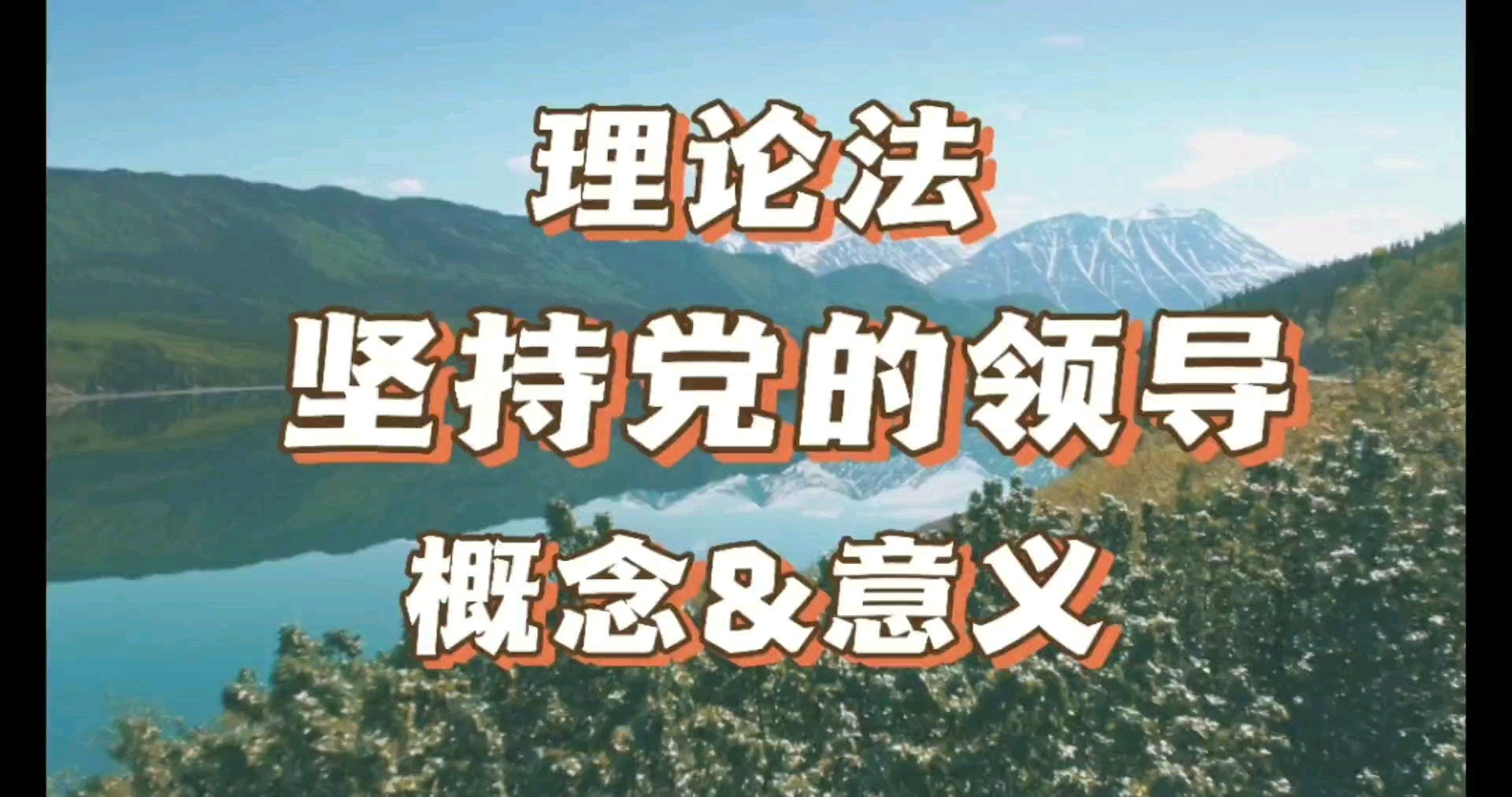 22法考主观理论法带背[马峰]02党的领导的概念和意义