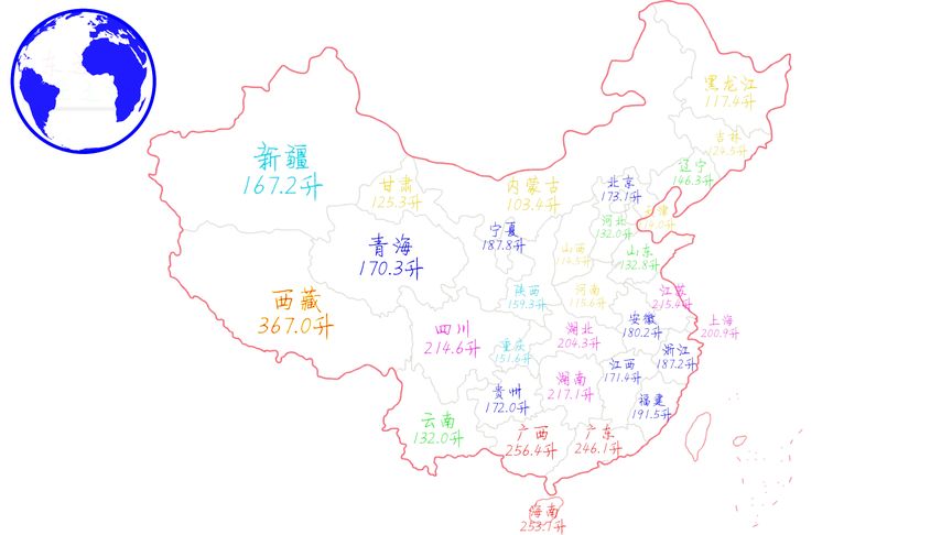 各地人均日生活用水量 你每天的用水量在你们那算“土豪”吗?