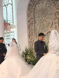 00后三胞胎兄弟同一天办婚礼