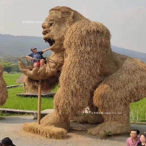 稻草雕塑小品 