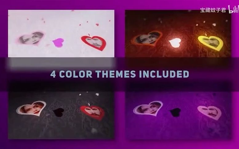 ...心形粒子动画浪漫照片视频片头制作,后期特效制作视频剪辑自媒体必备