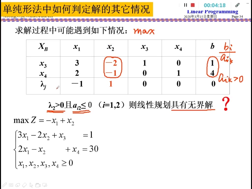 1_3单纯形法各种解情况的判定