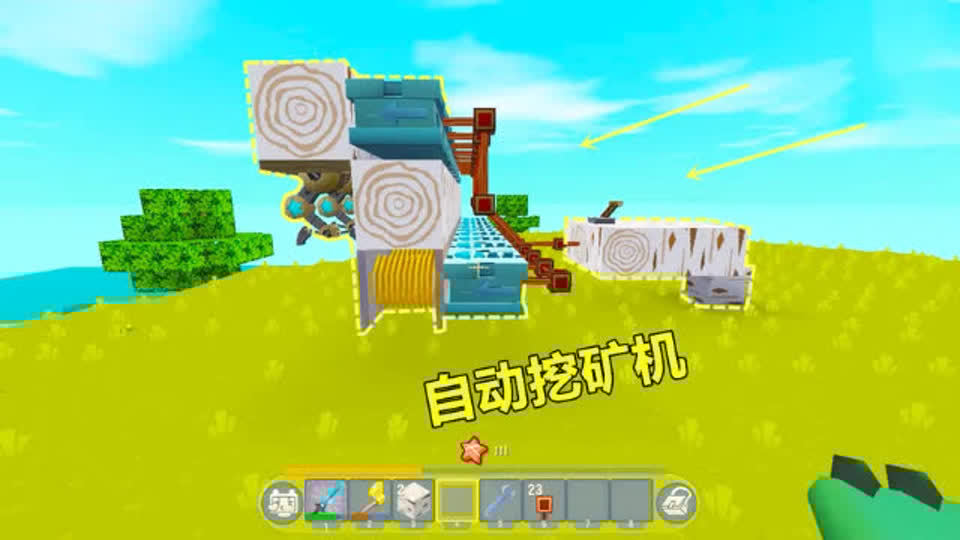 极限生存为了建造过山车摩天轮,忆涵开创自动挖矿机