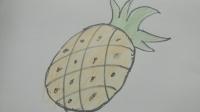 凤梨菠萝简笔画: 水果中这个容易画, 简单漂亮, 画完想吃
